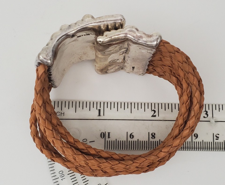 2 Israel Sterling Silver Cord Electroform Sculpture Magnet Bracelets | eBay