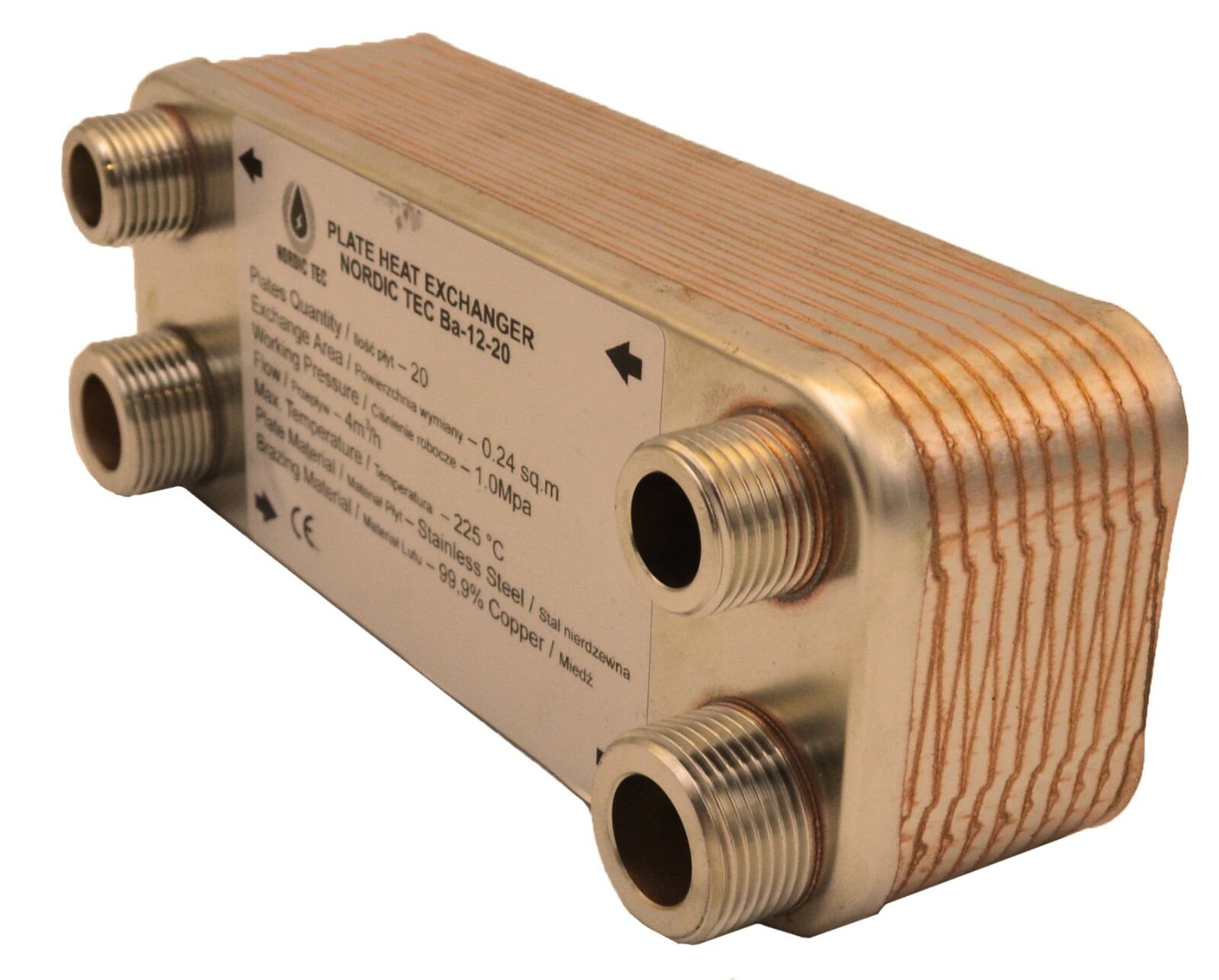 Nordic Tec Plate Heat Exchanger 4 x 3/4'' Optional Insulation 25kW ...