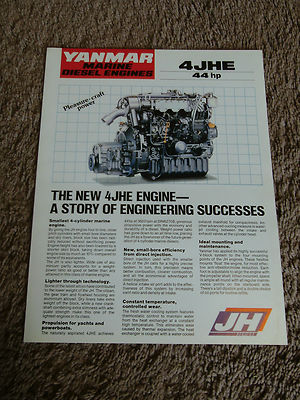 Yanmar Marine Diesel Engine 4JHE 44 HP Dealer Sale Brochure Sheet ...