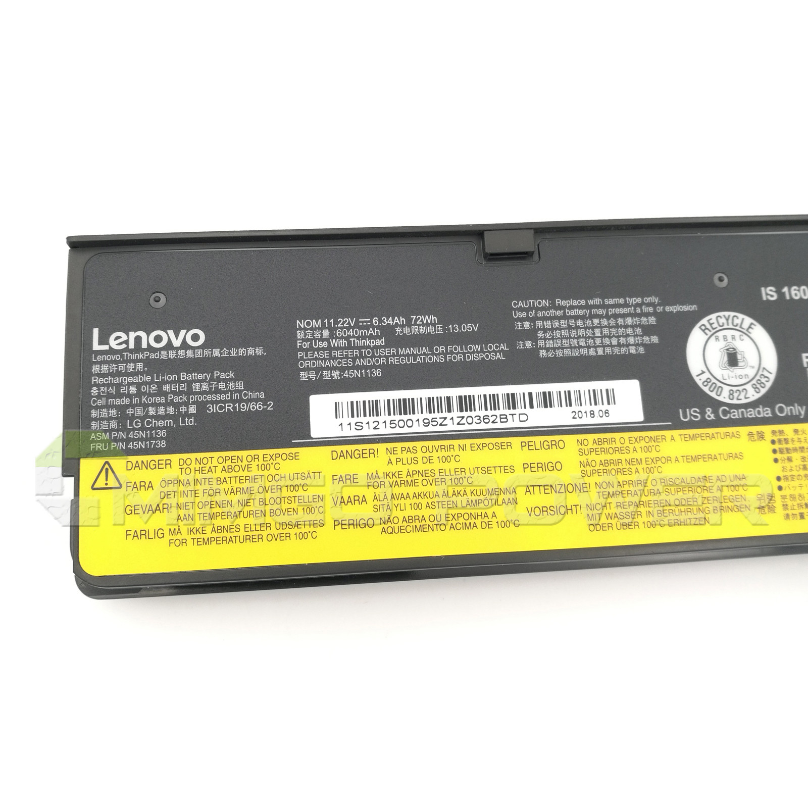 New Genuine 45N1775 45N1136 72Wh Battery for Lenovo ThinkPad T440 T450 ...