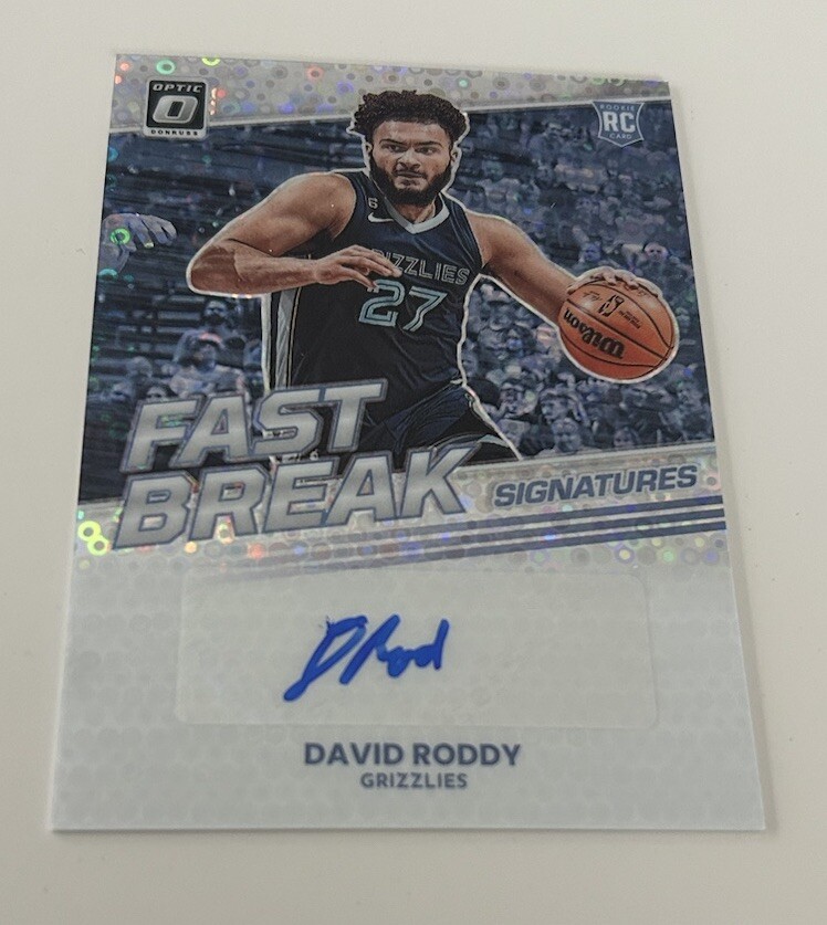 2022-23 Panini Donruss Optic Fast Break Signatures David Roddy Rookie ...
