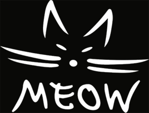 Love Cats? "MEOW" GREAT Cat decal Sticker, Kitten,Cats. 5 inches wide ...