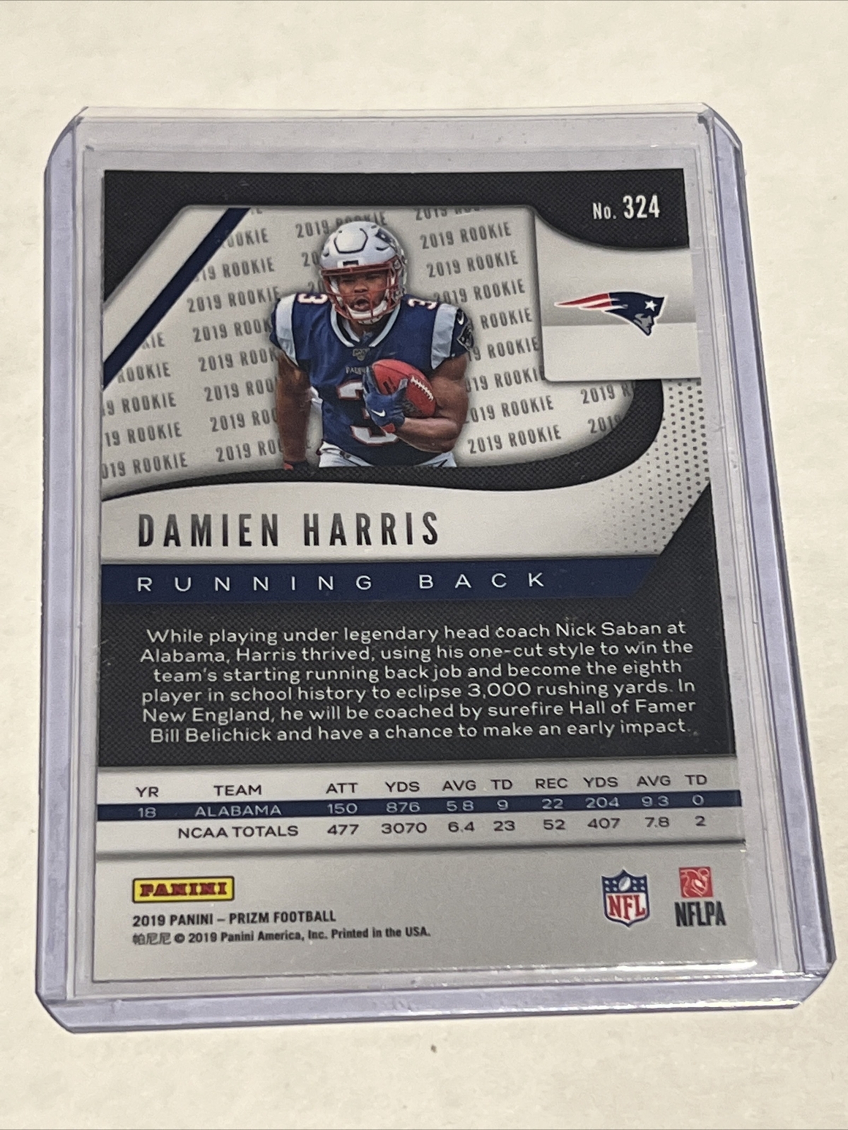 Damien Harris Rookie Card 2019 Panini Prizm Base #324 Patriots RC | eBay