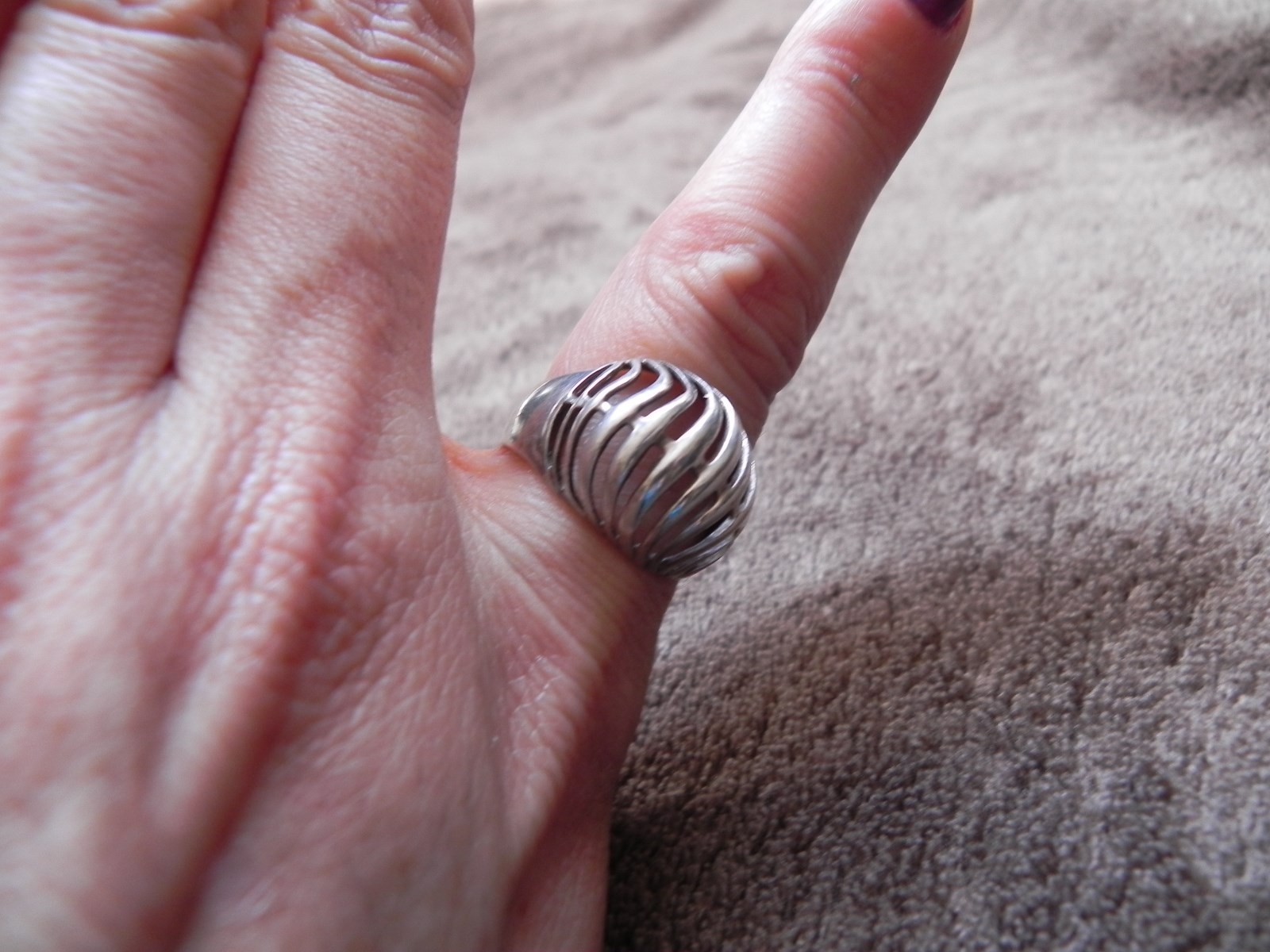 Domed Swirl Cut-Out Silver Ring Sterling Silver .925 Signed | eBay