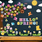 162Pcs Classroom Tree Bulletin Board Decor Hello Spring Tree Chalkboard ...