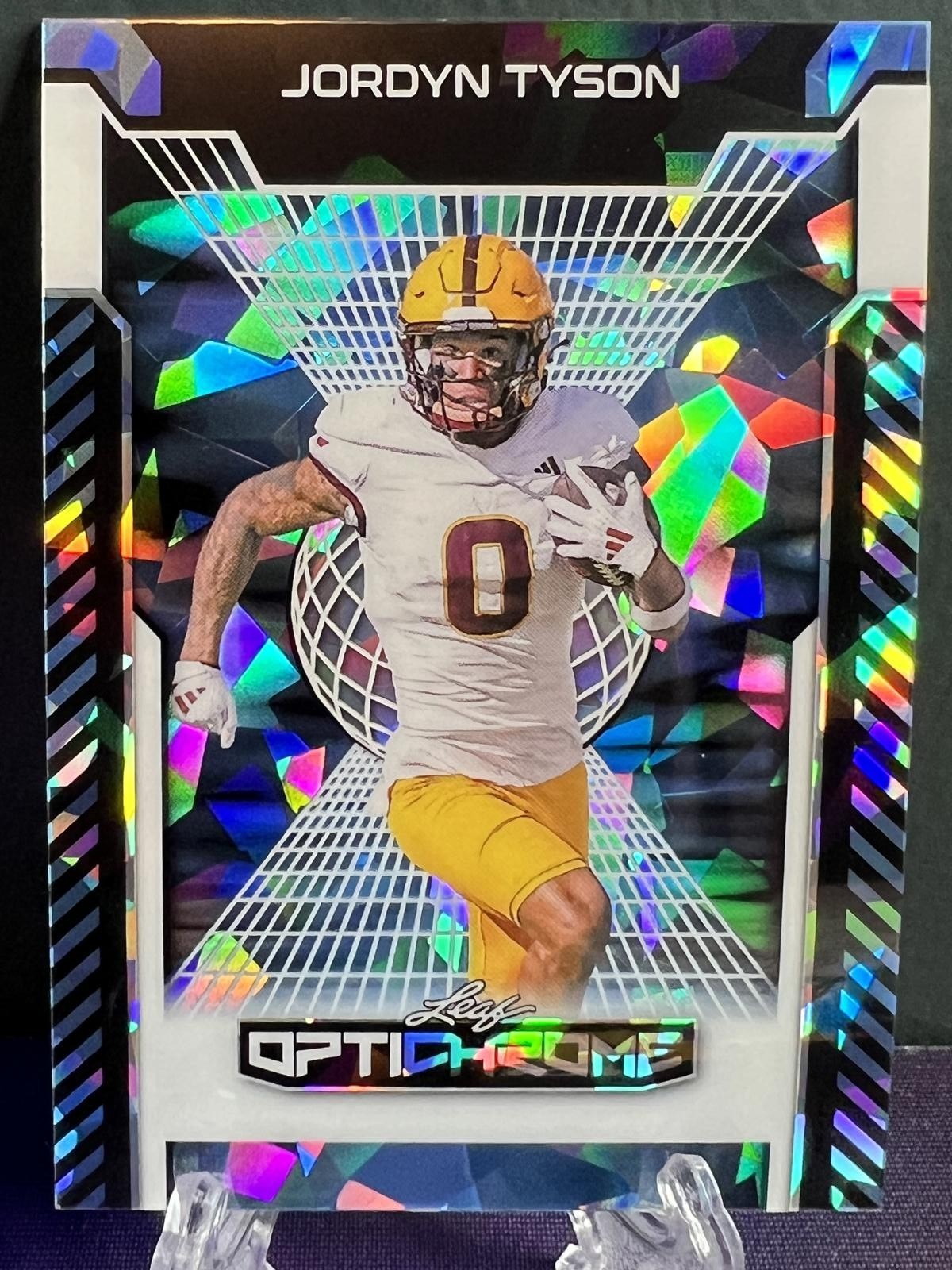 2025 Leaf Optichrome - Jordyn Tyson, Jordyn Tyson #145 Blue Crystals /1 ...