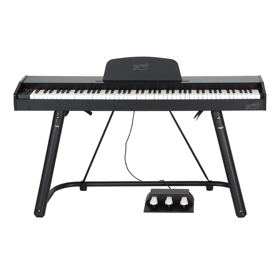 Alpha 88 Keys Electronic Piano Keyboard Digital Electric w/ Stand Semi ...