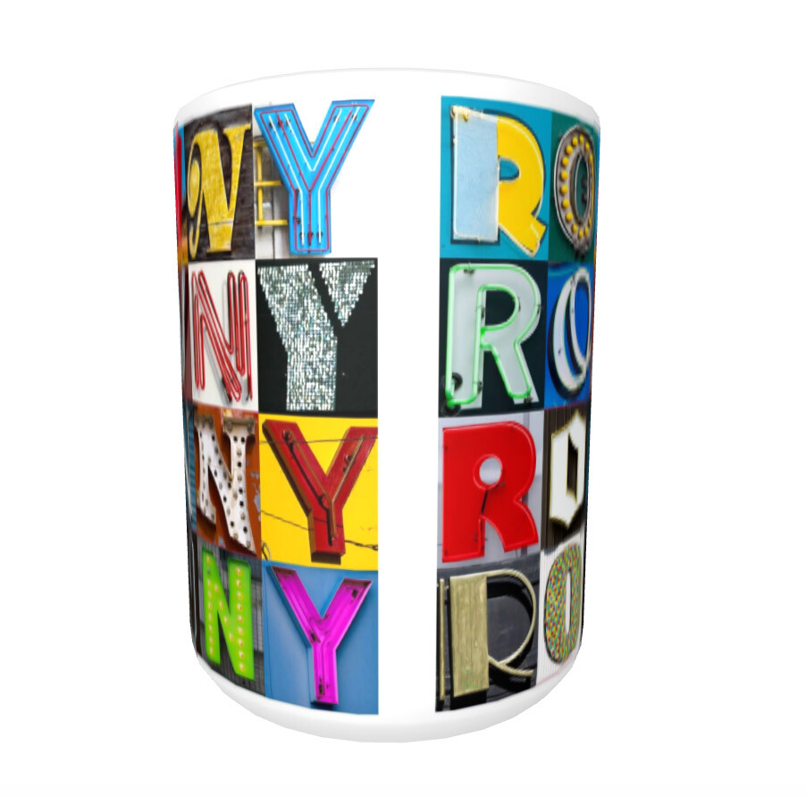 RONNY Coffee Mug / Cup featuring the name in photos of sign letters | eBay