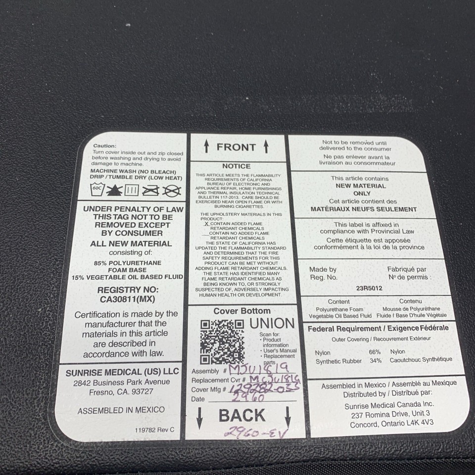 Jay Union Seat Cushion with Cover 17” X 19” Wheelchair Cushion ...