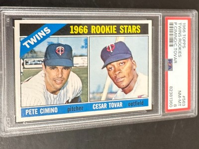 1966 Topps #563 Twins Rookies Cimino, Cesar Tovar PSA 8 Well Centered ...