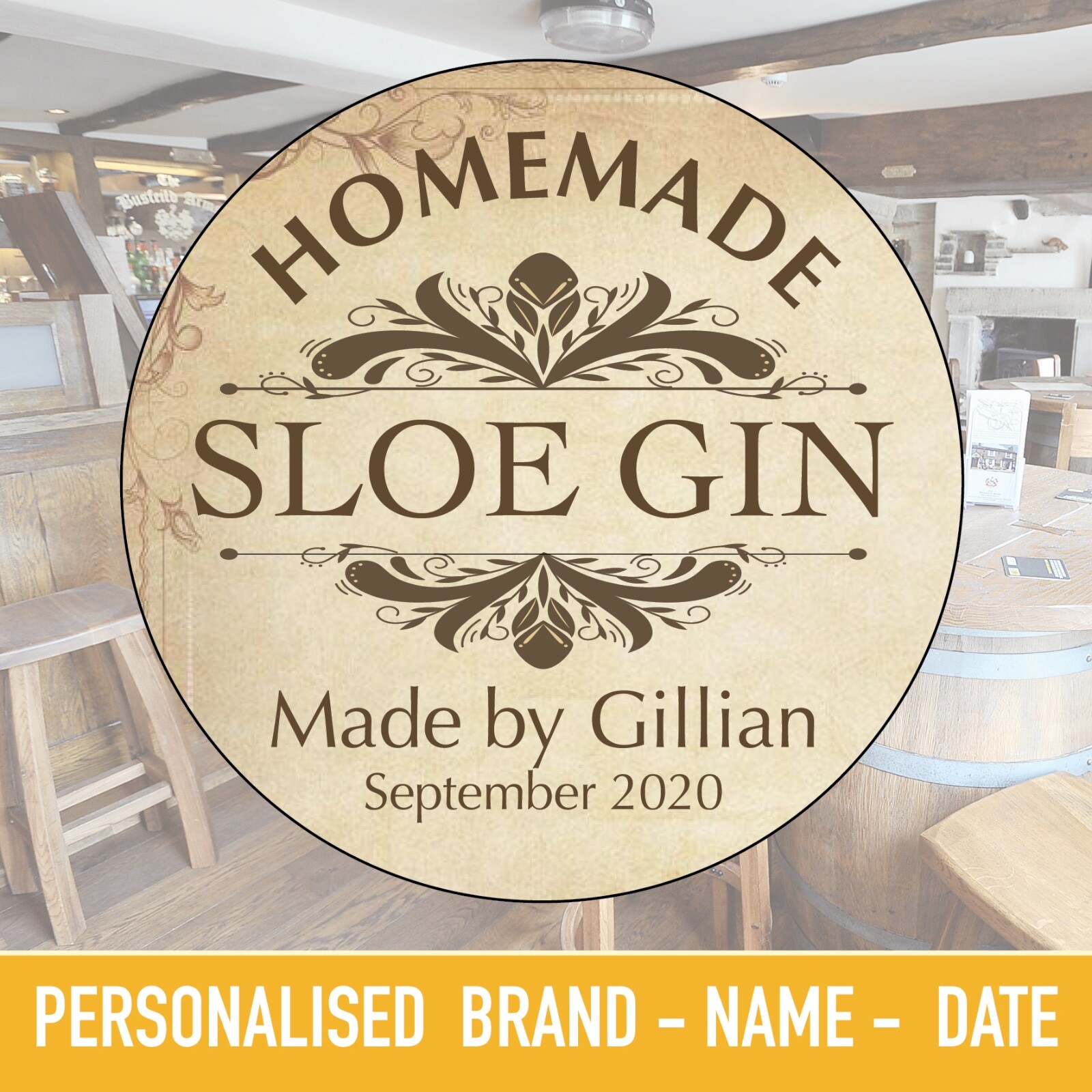 SLOE GIN BOTTLE LABELS VODKA WINE HOMEBREW PERSONALISED STICKERS ...