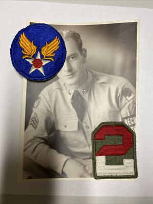 H0372 Original WW2 US 2nd Army & AAF Shoulder Patches With Photo L1D | eBay