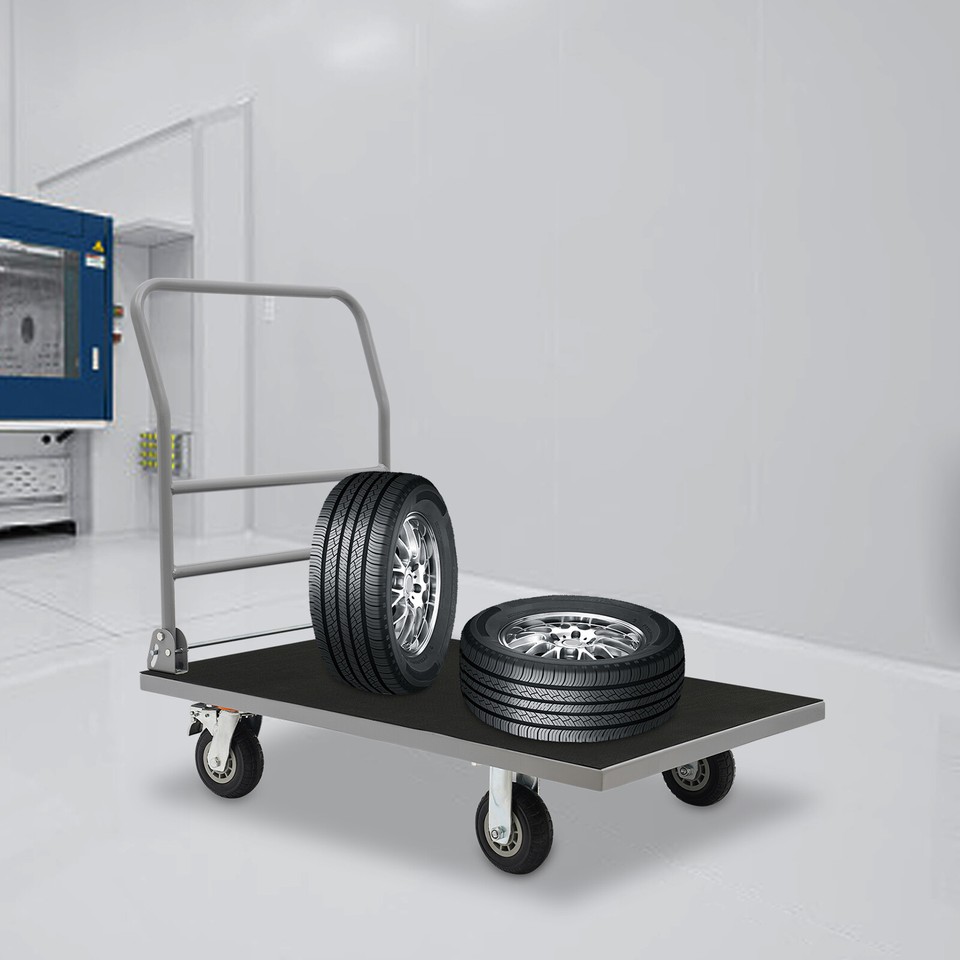 2200lbs Steel Platform Truck 47"x24"x32" Hand Push Flat Cart 2 Casters ...
