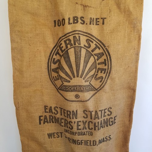 Vtg Burlap Feed Sack Bag Eastern States Cooperative Springfield Mass ...