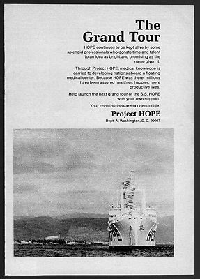 1972 PROJECT HOPE AD~S.S.HOPE SHIP BOAT~FLOATING MEDICAL CENTER GRAND ...