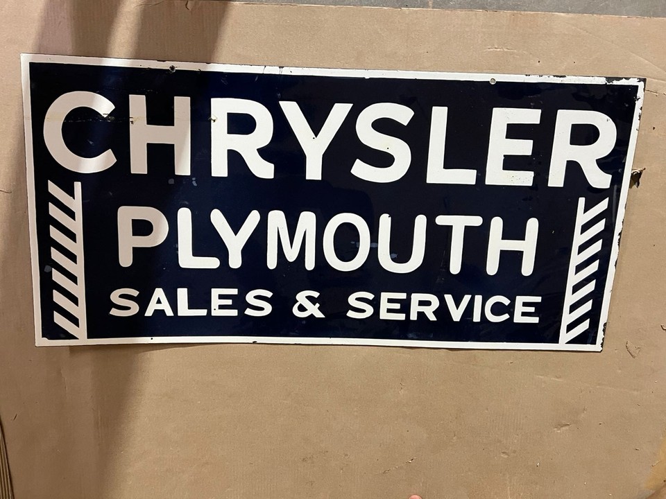PORCELAIN CHRYSLER ENAMEL SIGN 40X20 INCHES DOUBLE SIDED | eBay