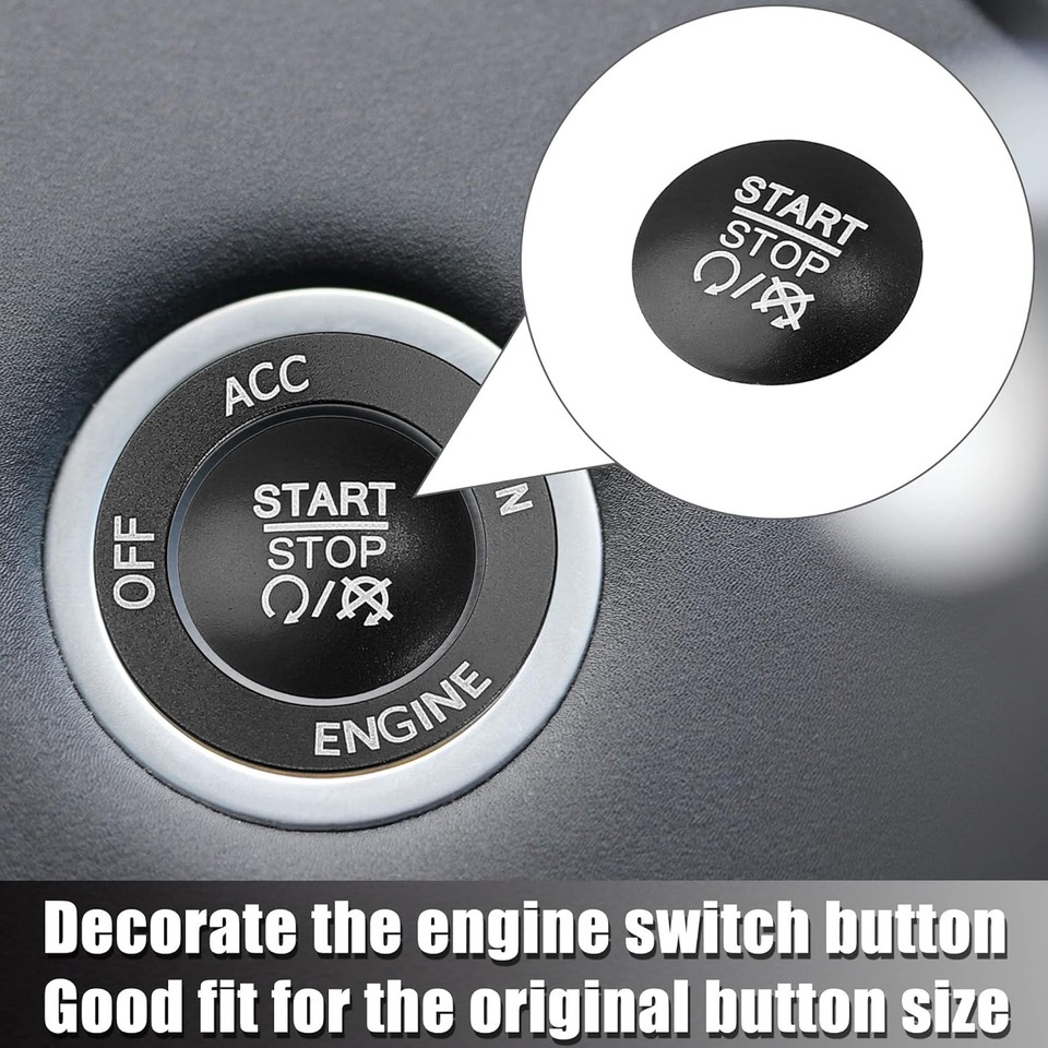 Engine Start Stop Button Cover Kit One Click Push Start Button Trim Sticker Alum | eBay