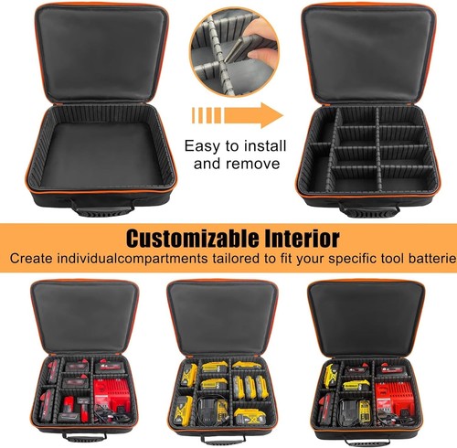 Extra Large Hard Tool Battery Carrying Case fits for XL, Black | eBay