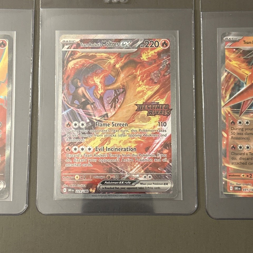 Pokemon Team Rocket's Moltres ex (Destined Rivals Stamp) 229/182 3x ...
