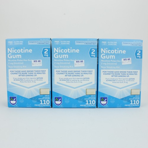Nicotine Gum 2mg Original 100 Pieces (330 Total) Compare Nicorette Rite ...
