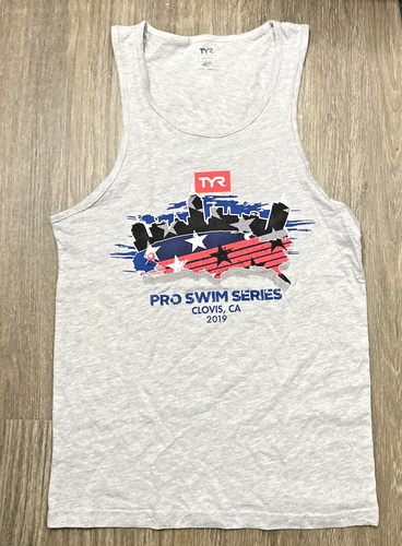 TYR USA Pro Swim 2019 Clovis Men's Small Pullover Sleeveless Top Gray ...