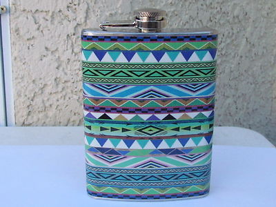 8 oz Stainless Steel Tribal Design Flask Alcohol Whisky Container Great ...