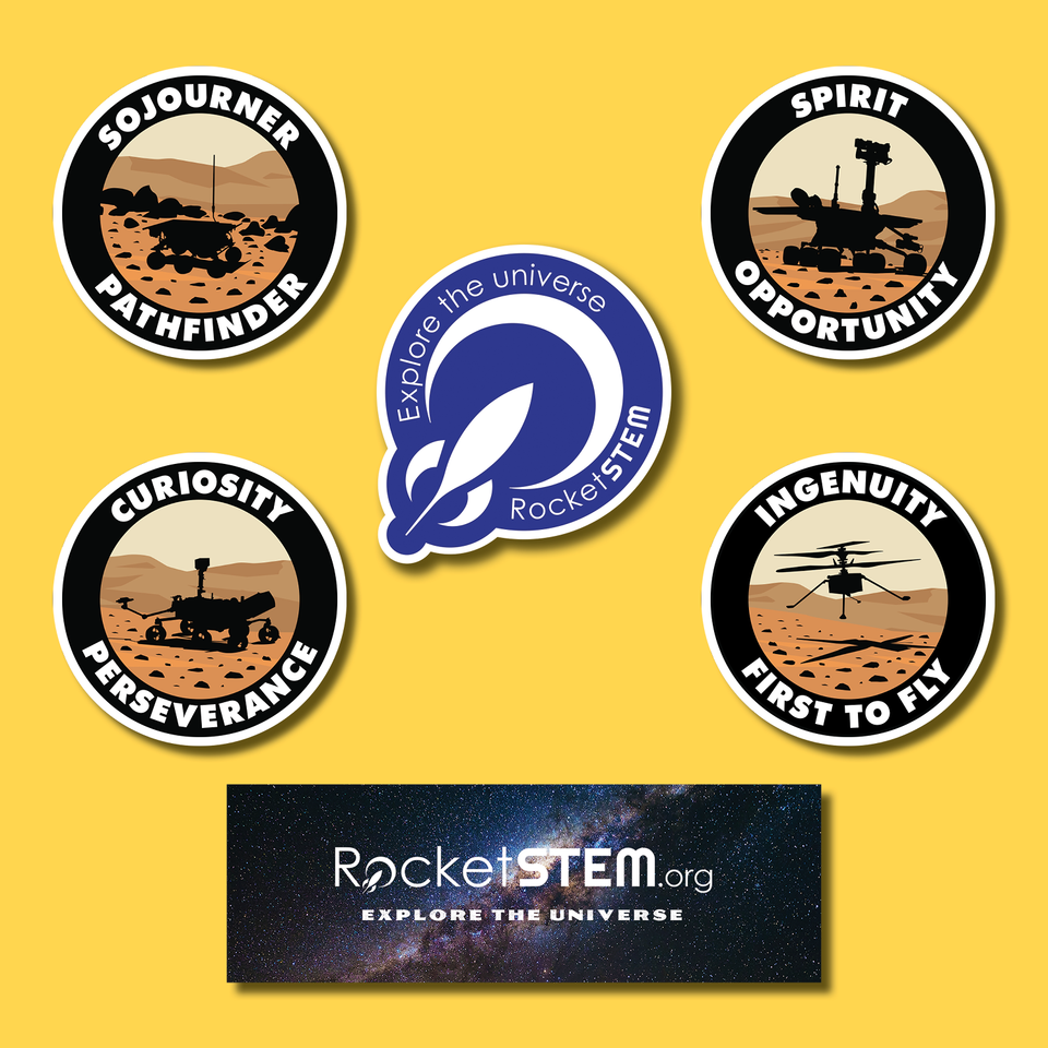 Exploring Mars Stickers Pack - NASA Rovers & Ingenuity Helicopter | eBay
