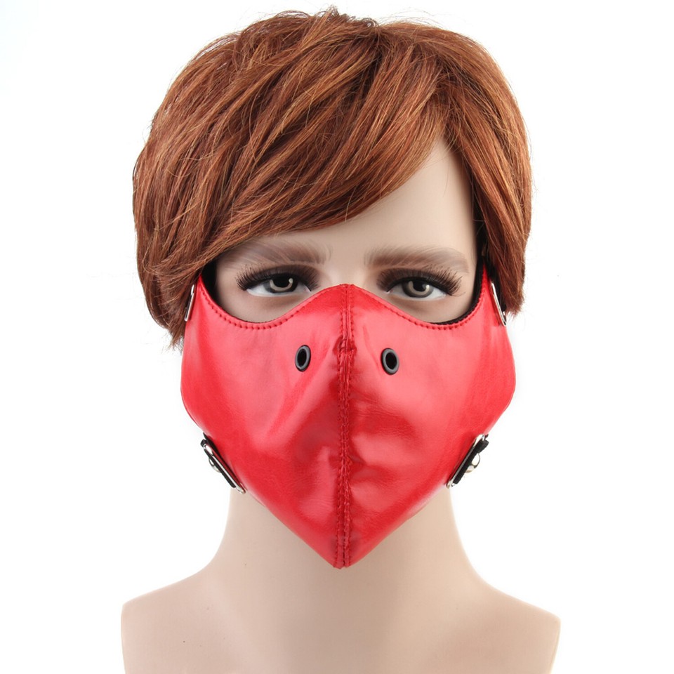 Outdoor Sports Biker Motorcycle Leather Anti-Dust Half Face Mouth ...