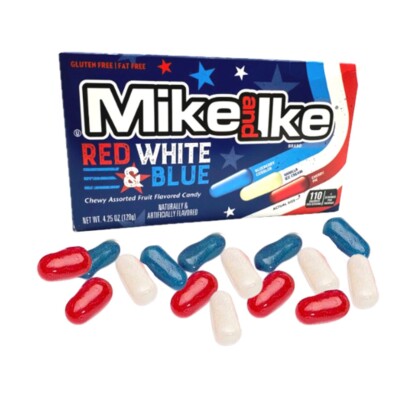 Mike and Ike 4.25 oz. RED WHITE & BLUE Patriotic Chewy Candy ** BB 5/ ...