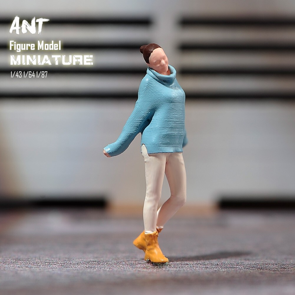 1/87 Blue Sweater Girl Scene Props Miniatures Figures Model Fit Cars ...