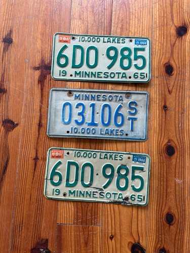 1960's MINNESOTA License Plates - Lot of 3 | eBay