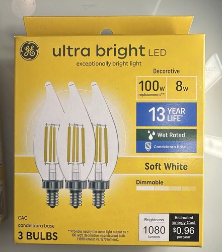 GE Ultra Bright LED Lot of 3 Three Bulb Packs Soft White 13 Year ...
