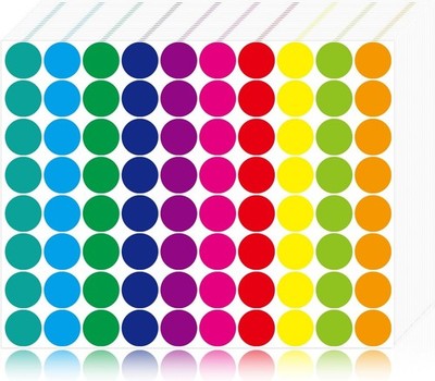 1400 PCS Colored Dot Stickers Round Color Coding Labels Polka Circle ...