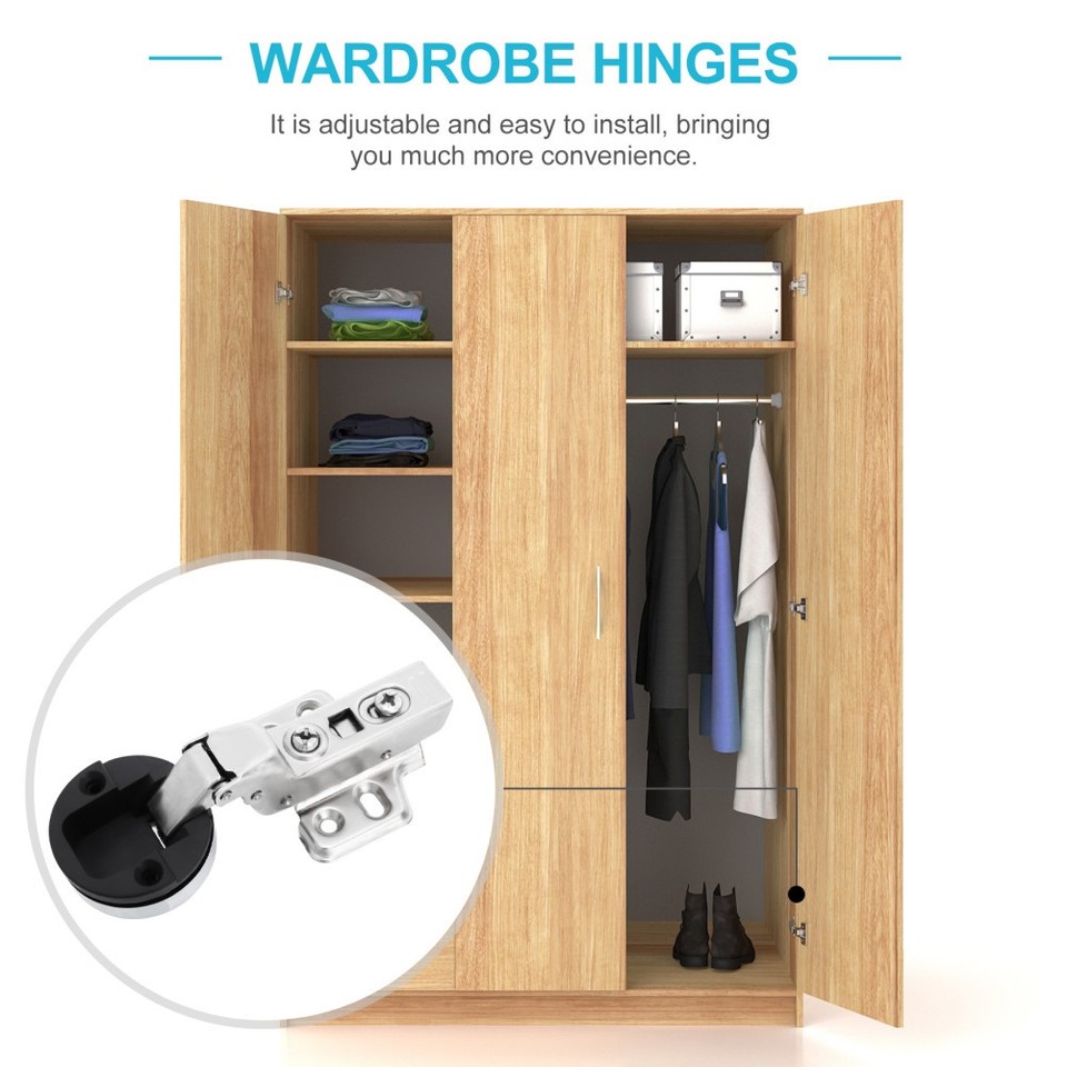 2 Pcs Insert Hinges For Wine Cabinet Glass Door Hidden Buffer | eBay ...