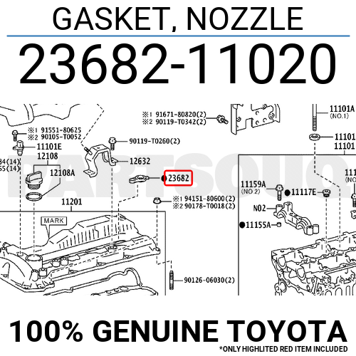 2368211020 Genuine Toyota GASKET, NOZZLE 23682-11020 | eBay