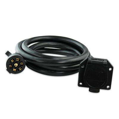 6FT 7 Way Trailer Cord Wire Harness Light Plug Connector Molded RV ...
