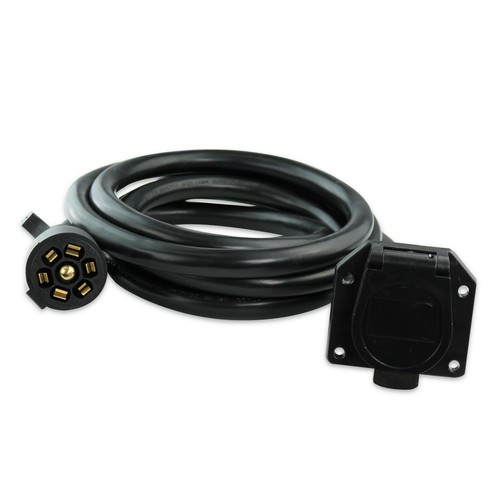 6FT 7 Way Trailer Cord Wire Harness Light Plug Connector Molded RV ...