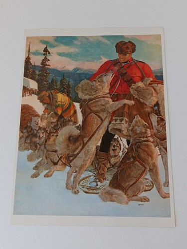 Arnold Friberg Canadian Mountie With Sled Dogs TNPC Art Print 12.5"x 9. ...