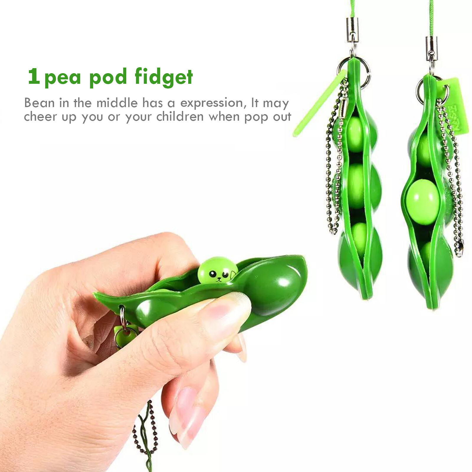 Fidget Bean Toy, Stress Relieving Funny Facial Expression Soybean ...