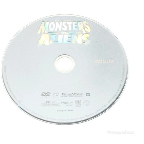 Monsters vs. Aliens (DVD, 2009) disk only | eBay