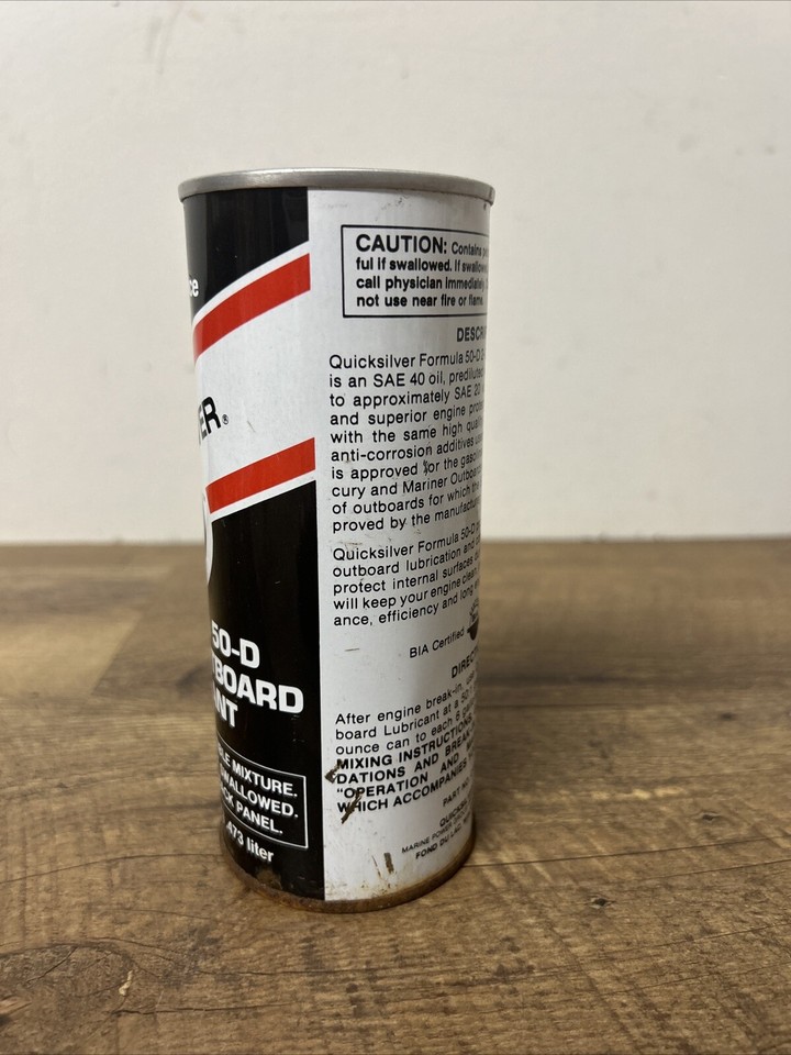 Vintage Mercury Outboard Motor Quicksilver Formula 50 2 cycle Oil Can ...