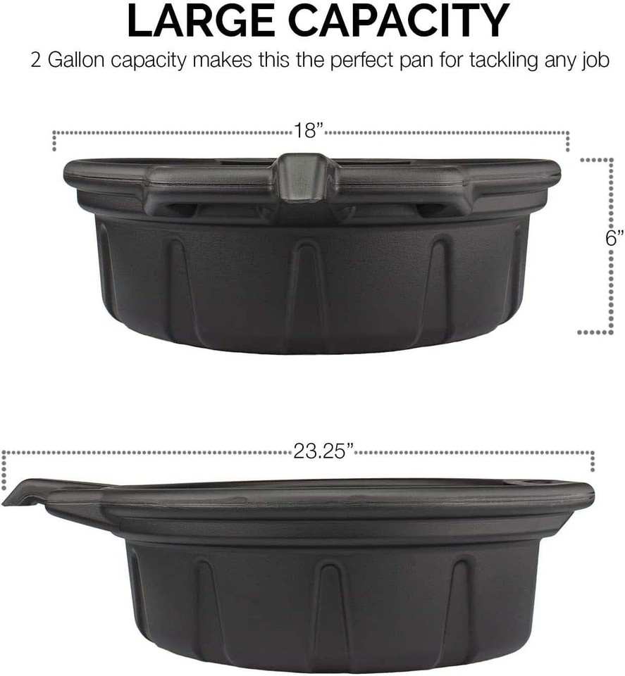 Oil Drain Pan | Black Plastic Anti Splash | Motor Oil Drip Catcher Pan ...