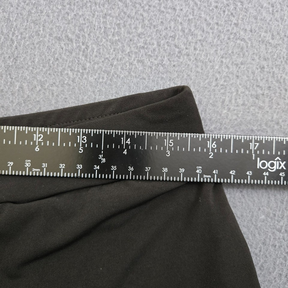 Susan Graver Women MP Black Liquid Knit Pull On High Rise Straight Leg ...