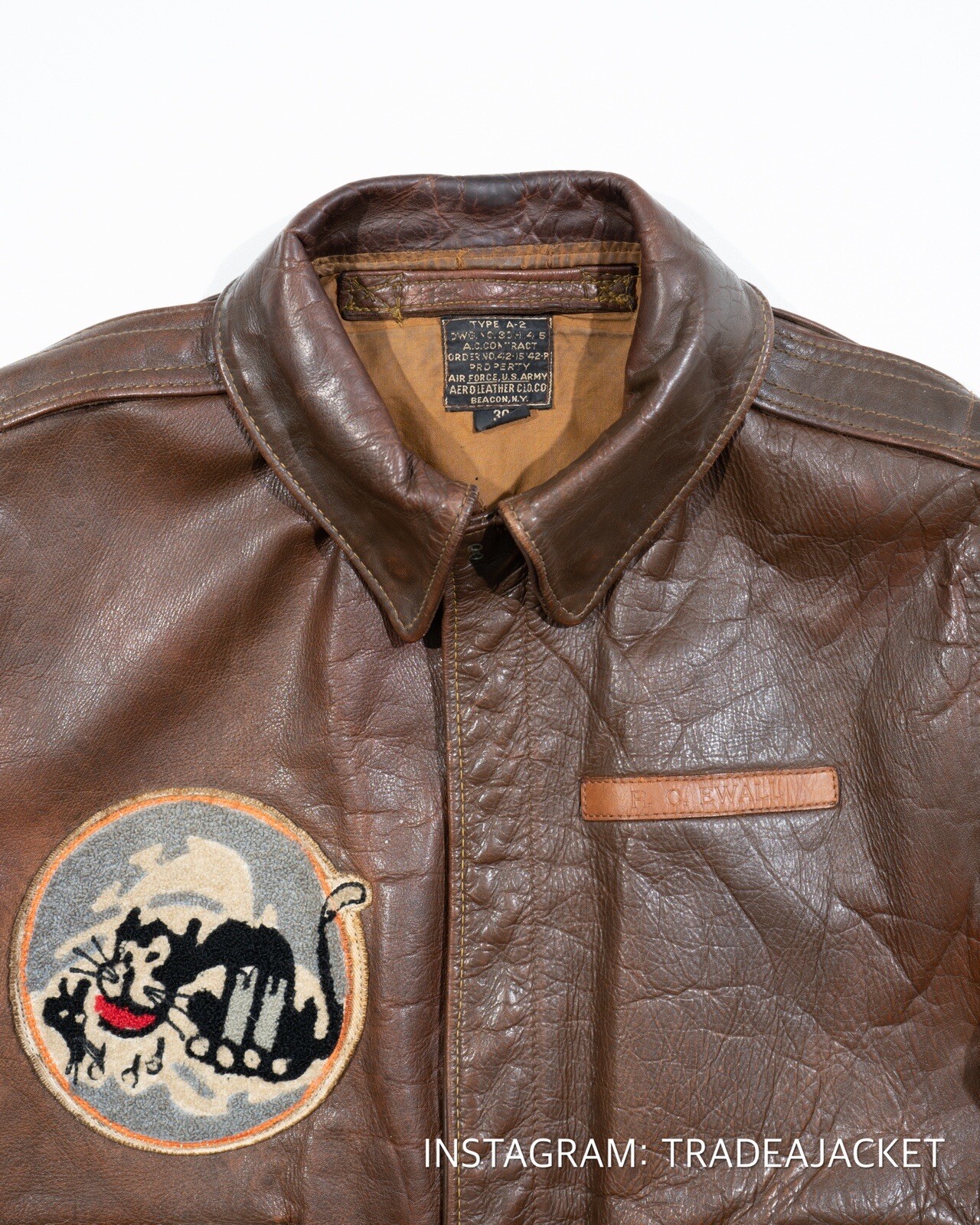 GENUINE WWII USAAF TYPE A-2 AERO CLOTHING CO. 42-15142P (322ND FIGHTER ...