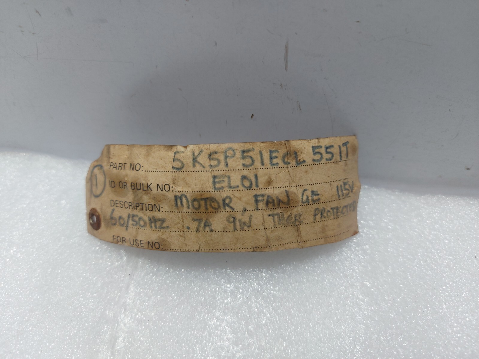 GE Electric Bearing Fan Motor 5ksp51ecl 551t 115v 60/50 Hz .7a 1550 RPM ...