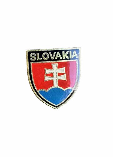 Slovakia Gold Plated Enamel Coat Of Arms Background Red Blue Tac Pin ...