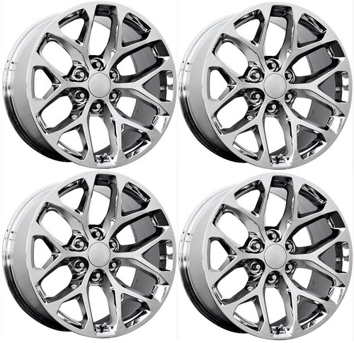 22 CHROME SNOWFLAKE WHEELS RIMS 22X9 REPLICA FITS SIERRA SILVERADO 1500 ...