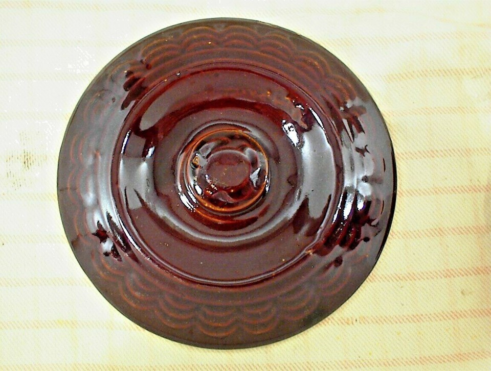 VINTAGE LID STONEWARE CROCK BEAN POT CROCK POT BROWN PATTERNED COOKIE ...