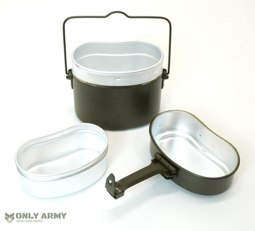 German Army Mess Tin Set 3 Piece Cooking Eating Billy Can Trangia Style ...