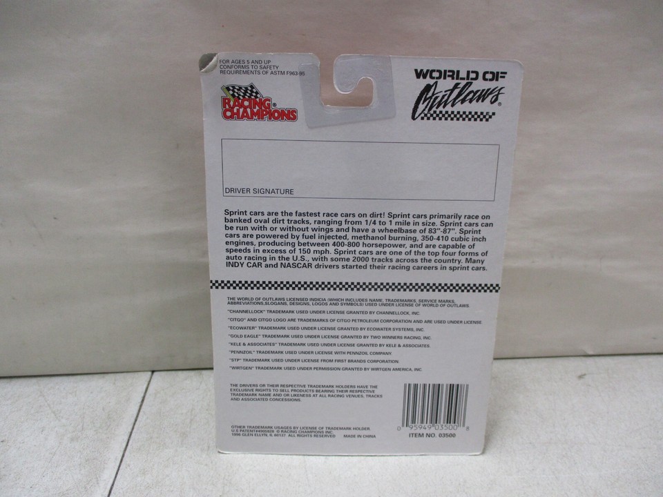 1996 Racing Champions World of Outlaws Jeff Swindell Sprint Car 1/64 A ...